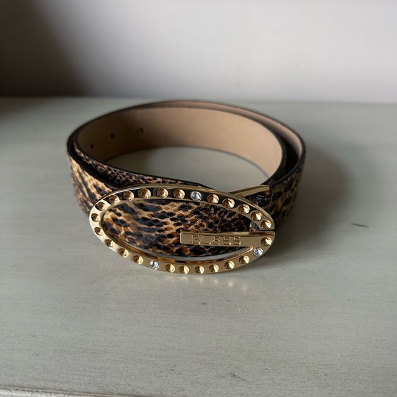 Guess | Accessories | Vintage Guess Genuine Leather Animal Print Belt ...